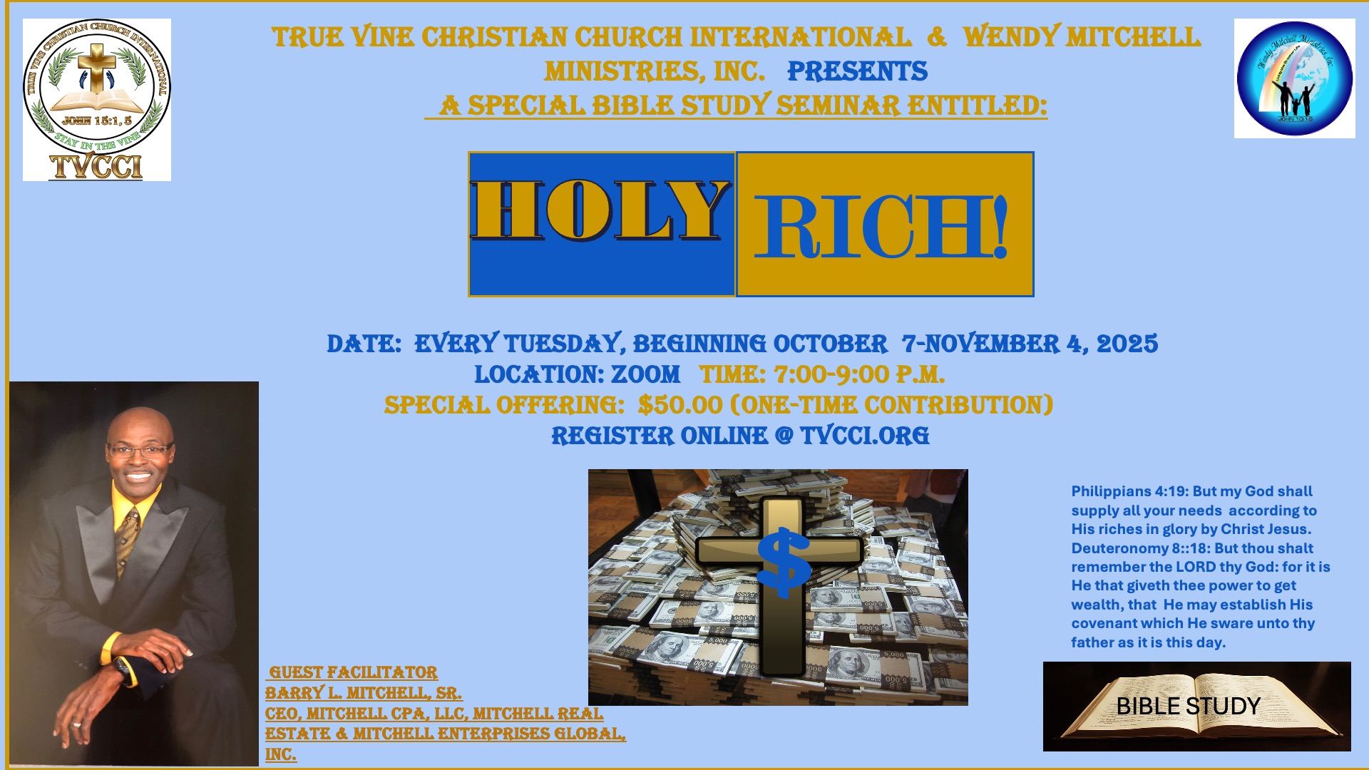 Holy Rich 2025 – A Special Bible Study Seminar – True Vine Christian ...